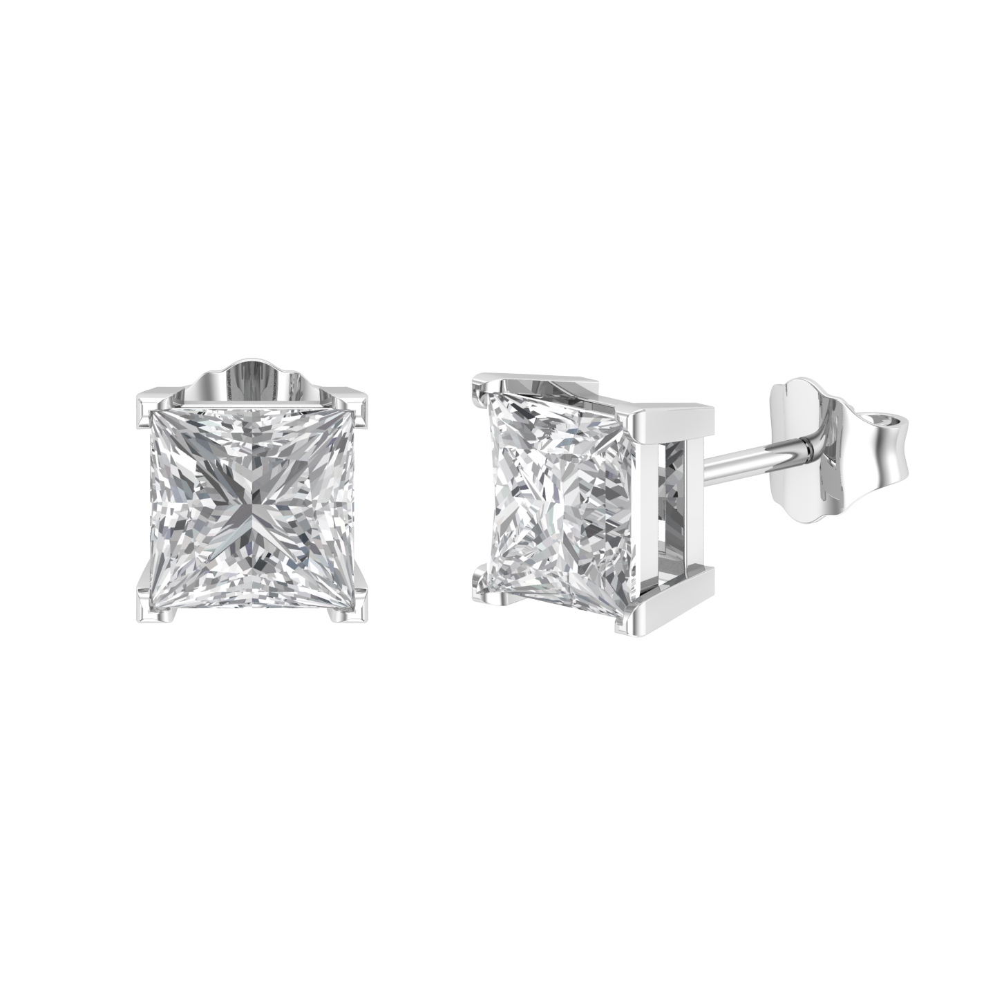 6 MM Square Cut Stud Earrings – Zillionaireindia